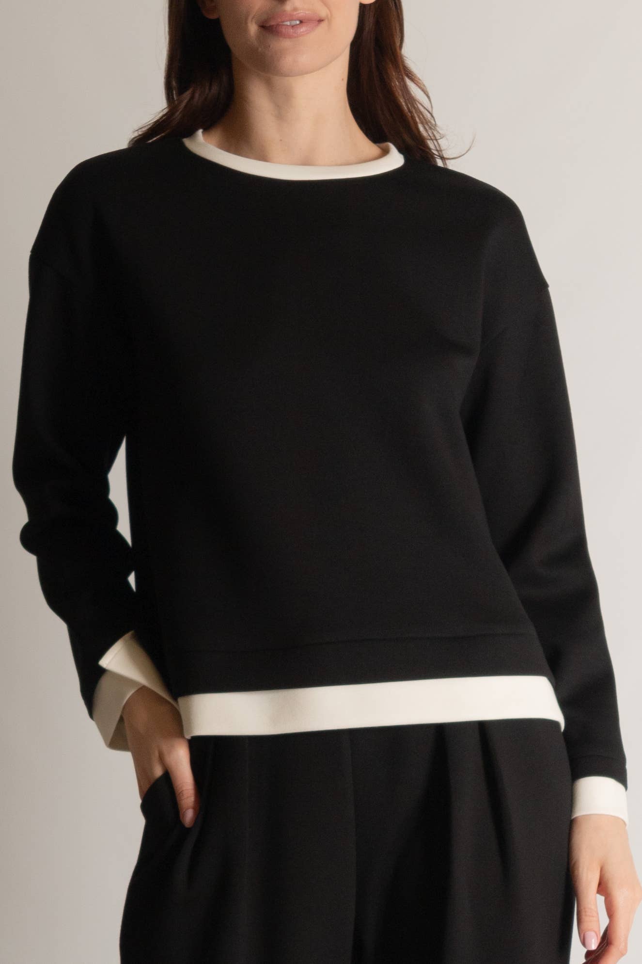 P. CILL Butter Modal Contrast Border Top: Black/Ivory – Heart 2 Home Gifts